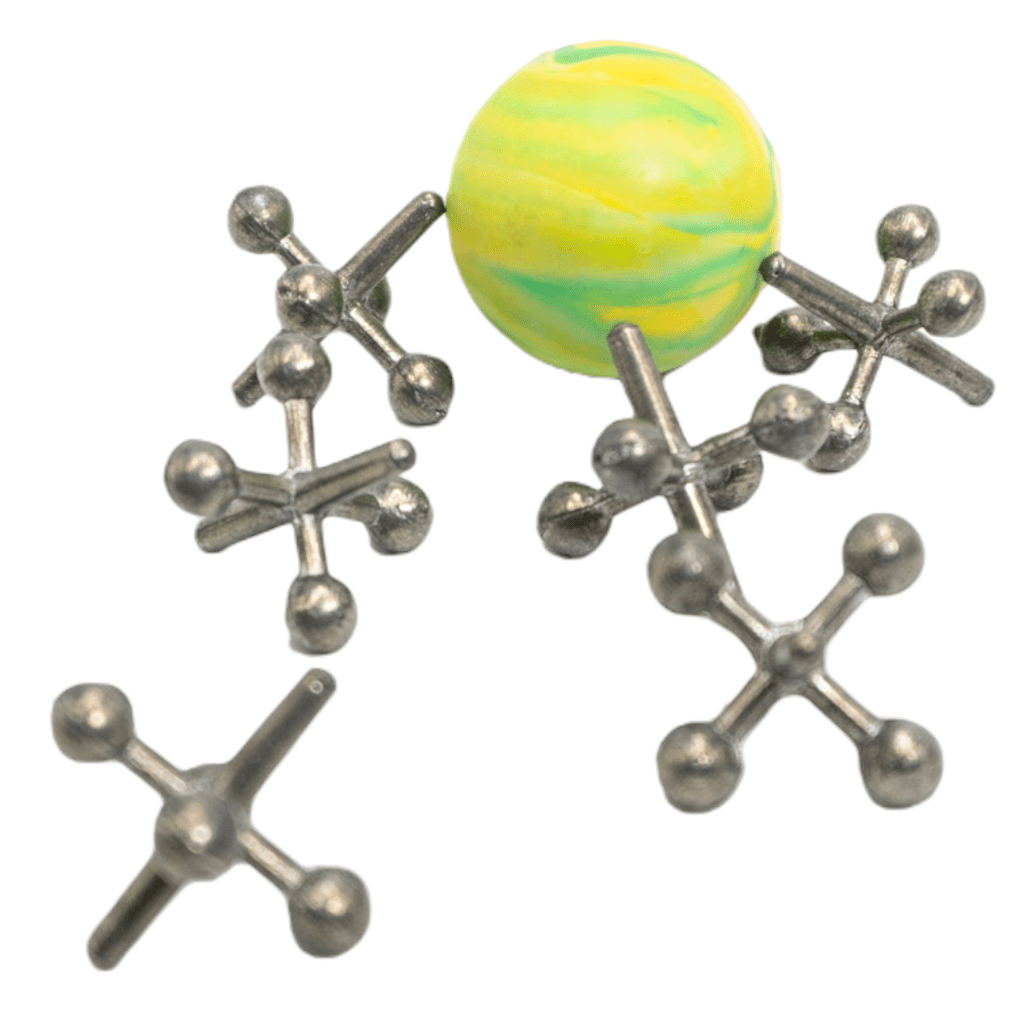 Juego de Yases Metálicos Plomos 6 Unidades + Pelota de Goma (En Bolsita ...