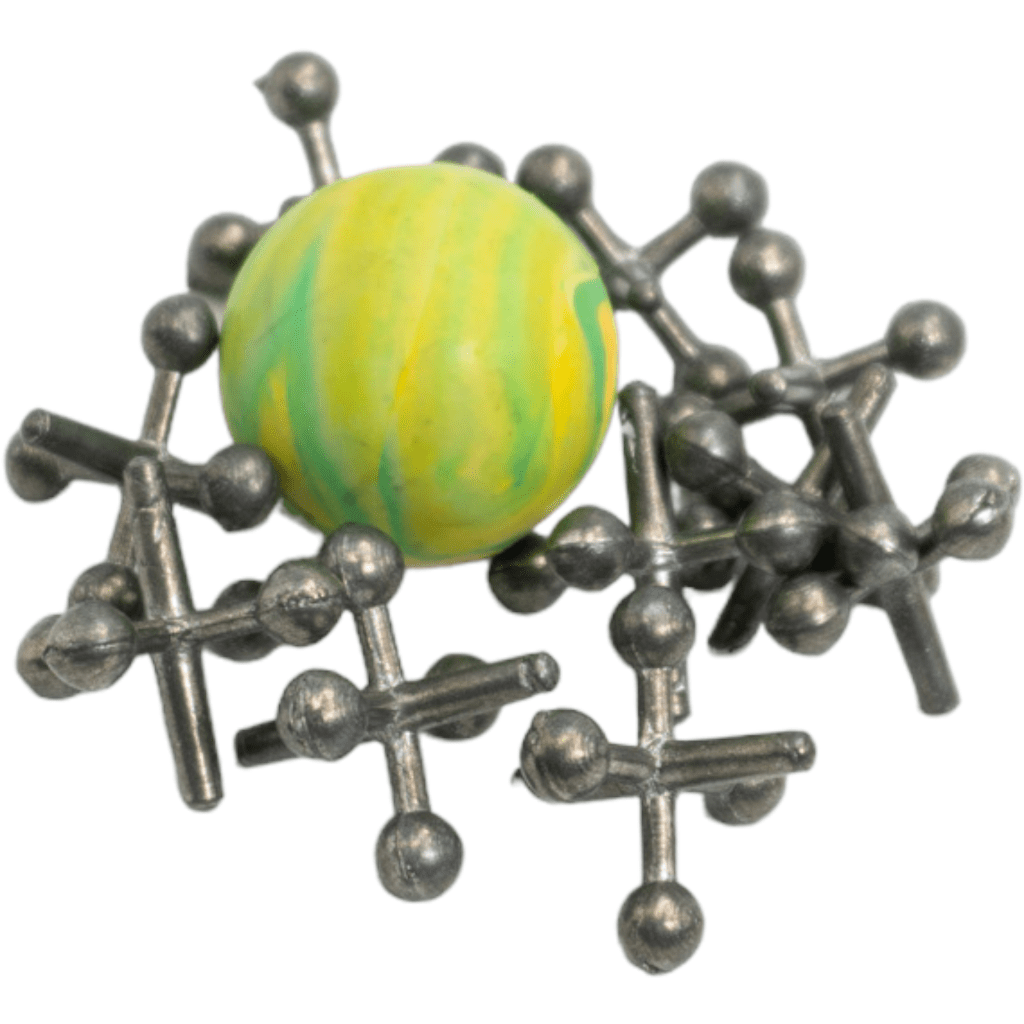 Juego de Yases Metálicos Plomos 6 Unidades + Pelota de Goma (En Bolsita ...